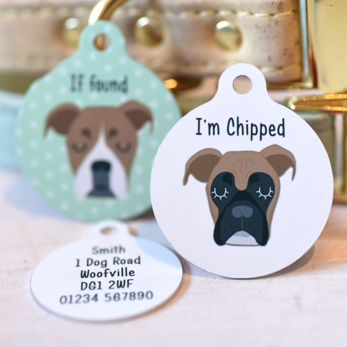 Boxer Dog Tag – Personalised Pet ID Tag by Hoobynoo – Hoobynoo.co.uk