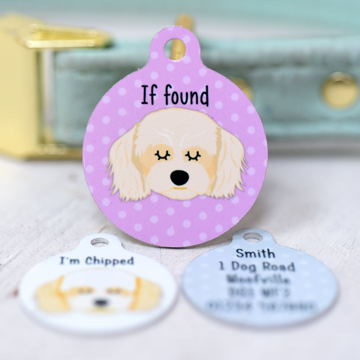 Cavachon Personalised Dog Tags Dogs Name ID Tag Hoobynoo Disc ...