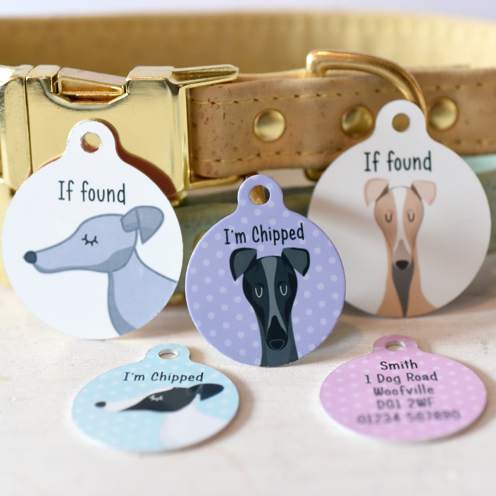 Greyhound/ Whippet Personalised Pet Name ID Dog Tag